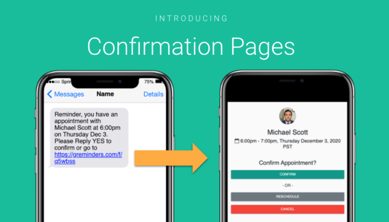 SMS / Text Reminder Confirmation Pages - End to End Meeting Management ...