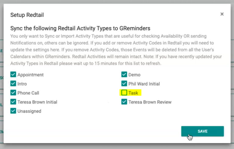 Redtail Integration when Redtail is Your Primary Calendar | GReminders