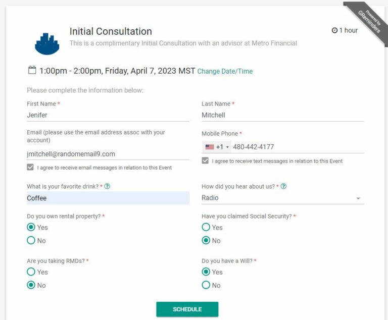 Map to User Defined Fields in Redtail (UDFs) | GReminders