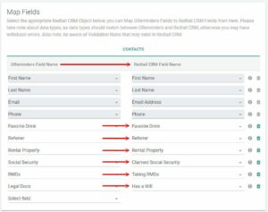 Map to User Defined Fields in Redtail (UDFs) | GReminders