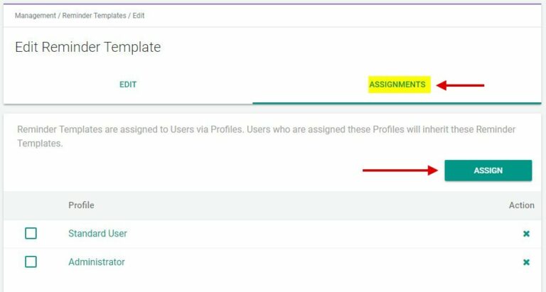 Managed Reminder Templates