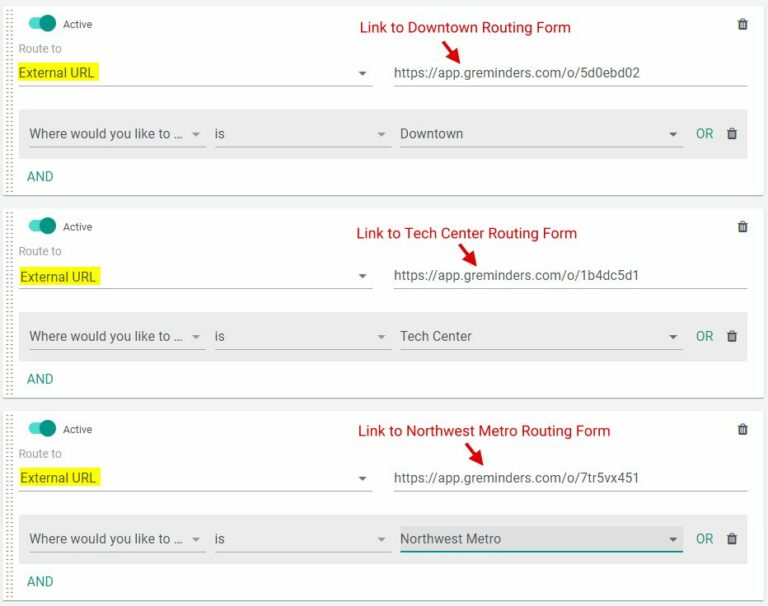 Routing Forms for Automated Online Scheduling | GReminders