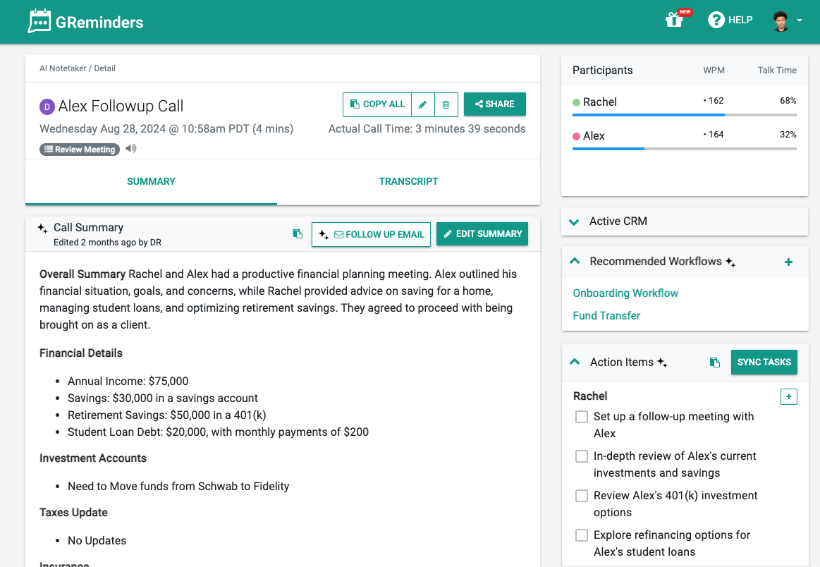 GoTo Connect with GReminders AI Notetaker - End to End Meeting Management Platform - SMS ...