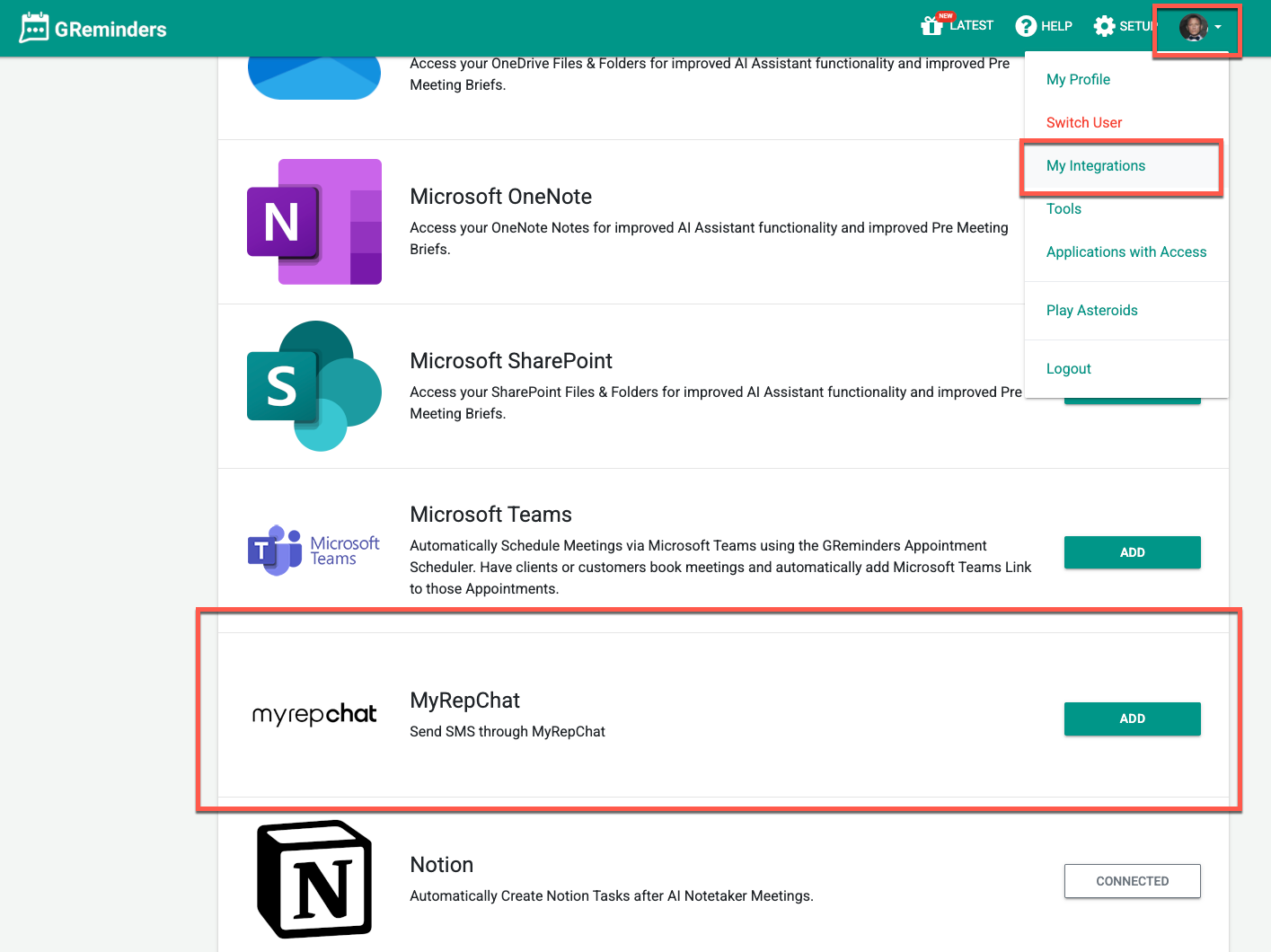 Sending SMSs via MyRepChat - End to End Meeting Management Platform ...