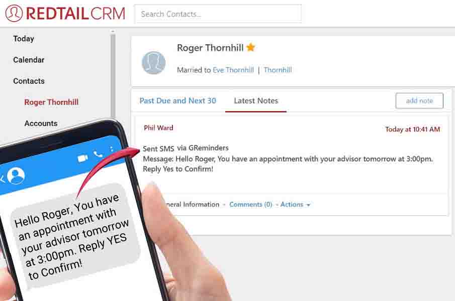 Redtail Text Reminders for Appointments and Automated Client Scheduling | GReminders